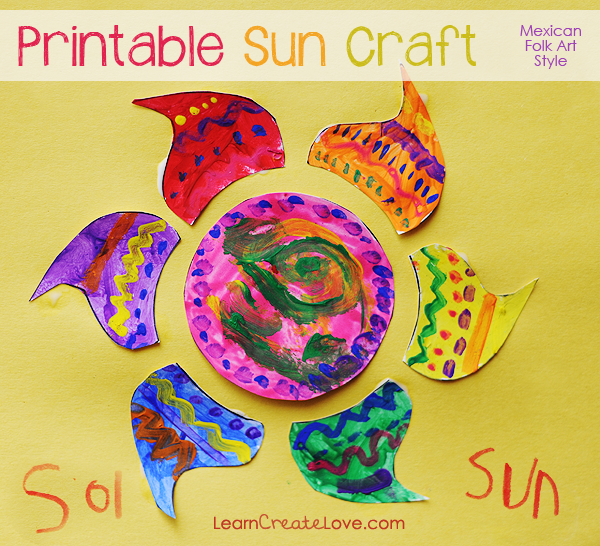 Printable Craft Mexican Folk Art Sun Printable Craft Mexican Folk Art Sun