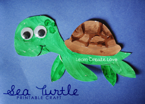 Printable Leatherback Sea Turtle Craft