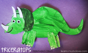 Printable Dinosaur Craft: Triceratops