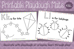 Printable Playdough Mats: K & L