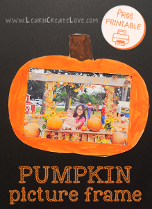 Printable Pumpkin Picture Frame