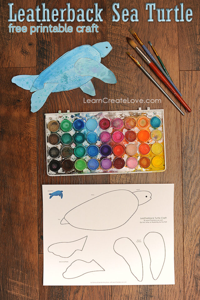 Printable Leatherback Sea Turtle Craft