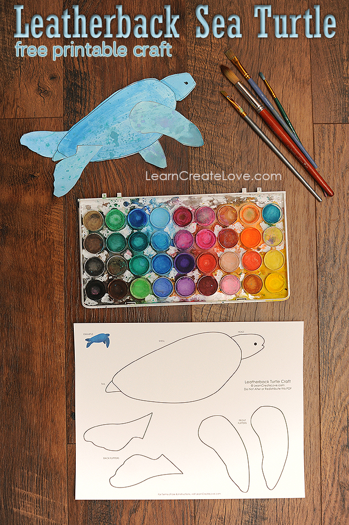 Printable Leatherback Sea Turtle Craft